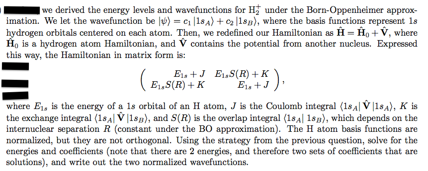 Solved We derived the energy levels and wavefunctions for | Chegg.com