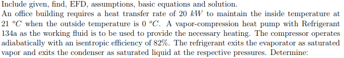 Solved Include given, find, EFD, assumptions, basic | Chegg.com