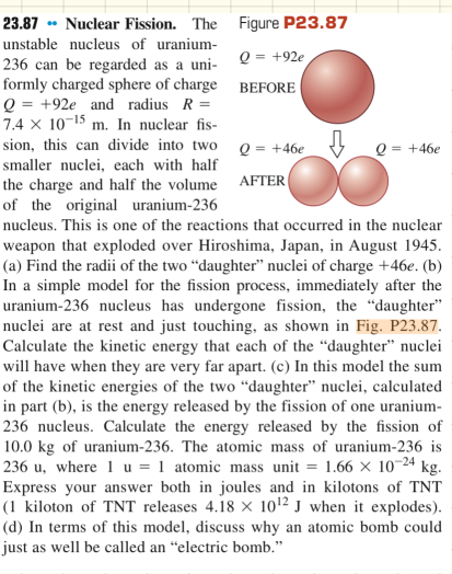 Solved Nuclear Fission. The unstable nucleus of uranium-236 | Chegg.com