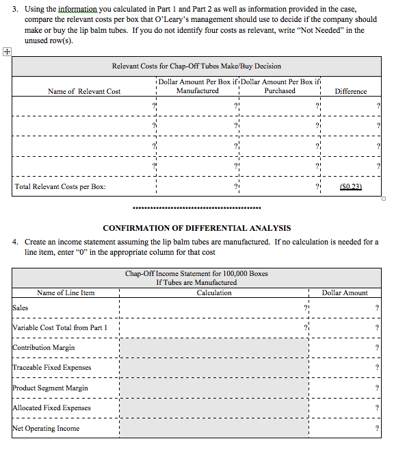 O'Leary Industries manufactures and sells a highly | Chegg.com