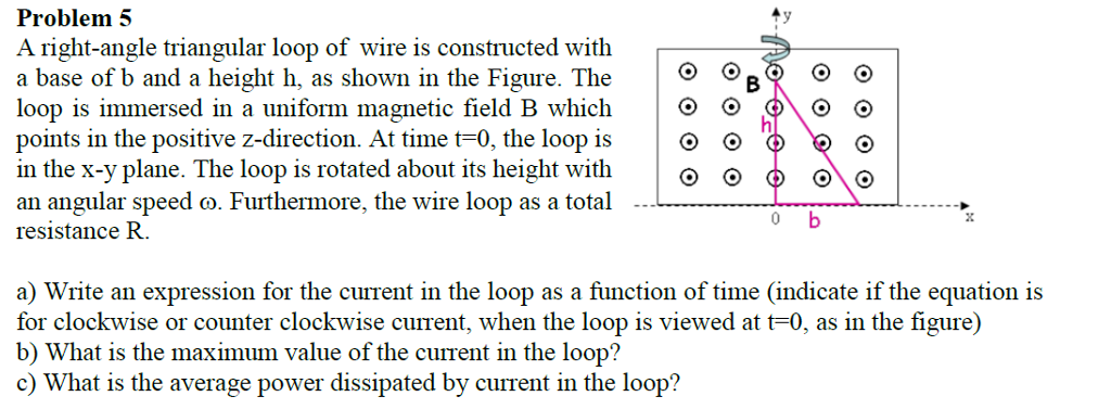 Solved A right-angle triangular loop of wire is constructed | Chegg.com