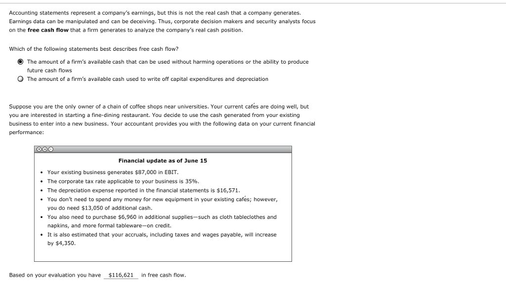 Solved Accounting statements represent a company's earnings, | Chegg.com