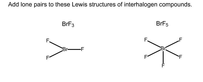 Solved Add lone pairs to these Lewis structures of | Chegg.com