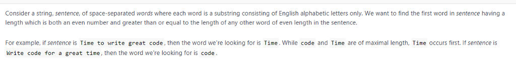 Solved Consider a string, sentence, of space-separated words | Chegg.com