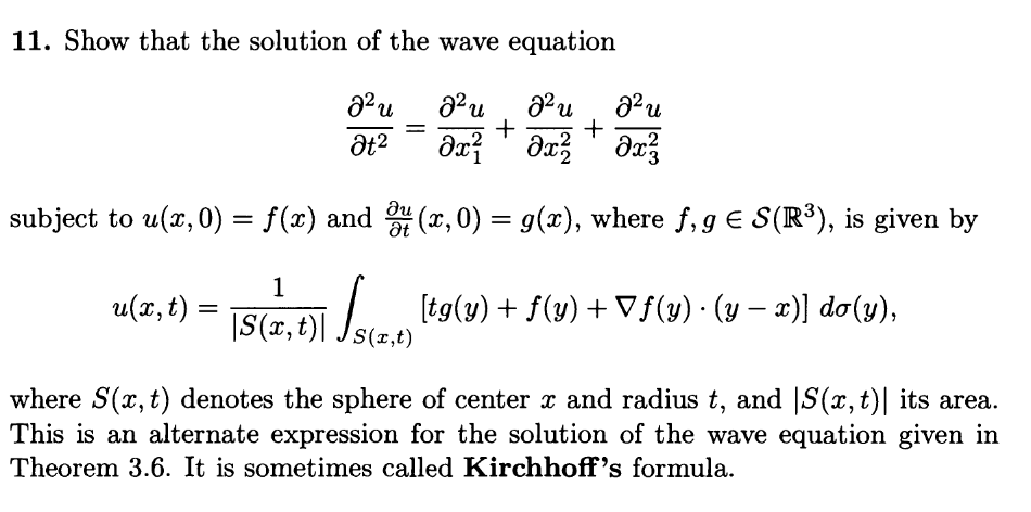 Solved 11. Show that the solution of the wave equation | Chegg.com