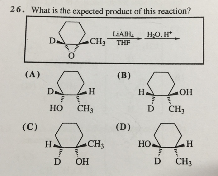 Solved What is the expected product of this reaction? | Chegg.com