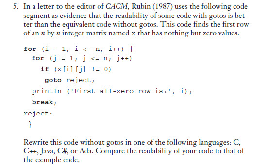 Solved 5. In a letter to the editor of CACM, Rubin (1987) | Chegg.com