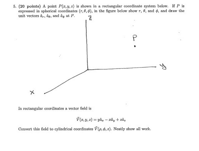 Solved A point P(x,y,z) is shown in a rectangular coordinate | Chegg.com