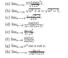 Solved Solving these limits without using L'Hospital's rule | Chegg.com