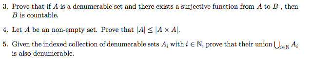 Solved Prove That If A Is A Denumerable Set And There Exists