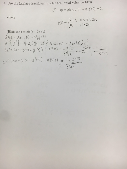 Solved Use the Laplace transform to solve the initial value | Chegg.com