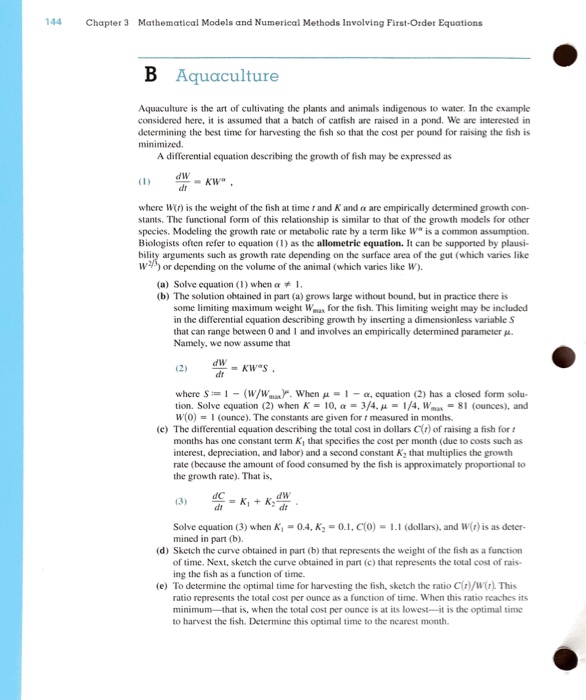 Solved 144 Chapter 3 Mathematical Models and Numerical | Chegg.com