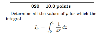 Solved Determine all the values of p for which the integral | Chegg.com