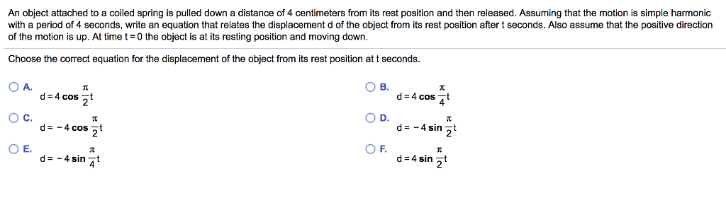 Solved An object attached to a coiled spring is pulled down | Chegg.com