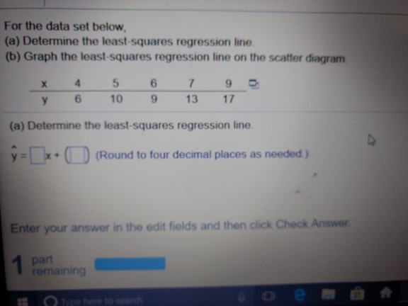 Solved For the data set below (a) Determine the | Chegg.com