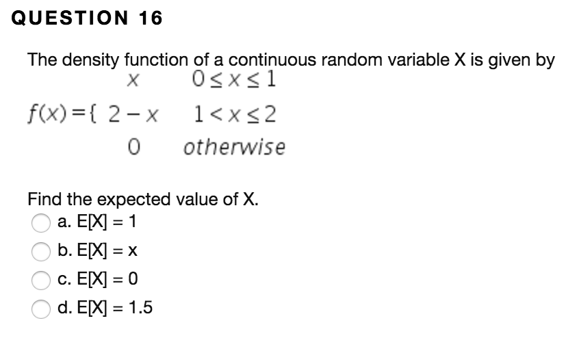Solved The density function of a continuous random variable | Chegg.com
