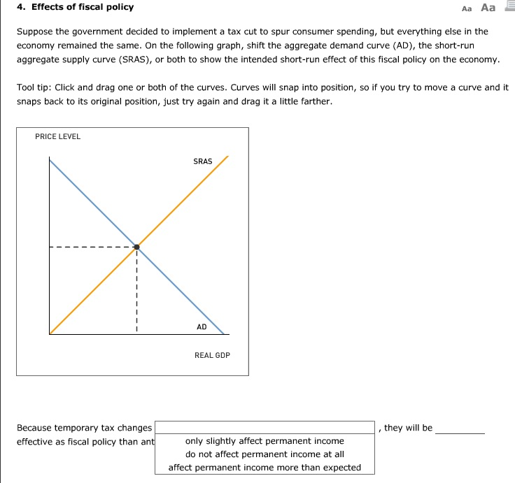Solved Effects of fiscal policy Suppose the government | Chegg.com