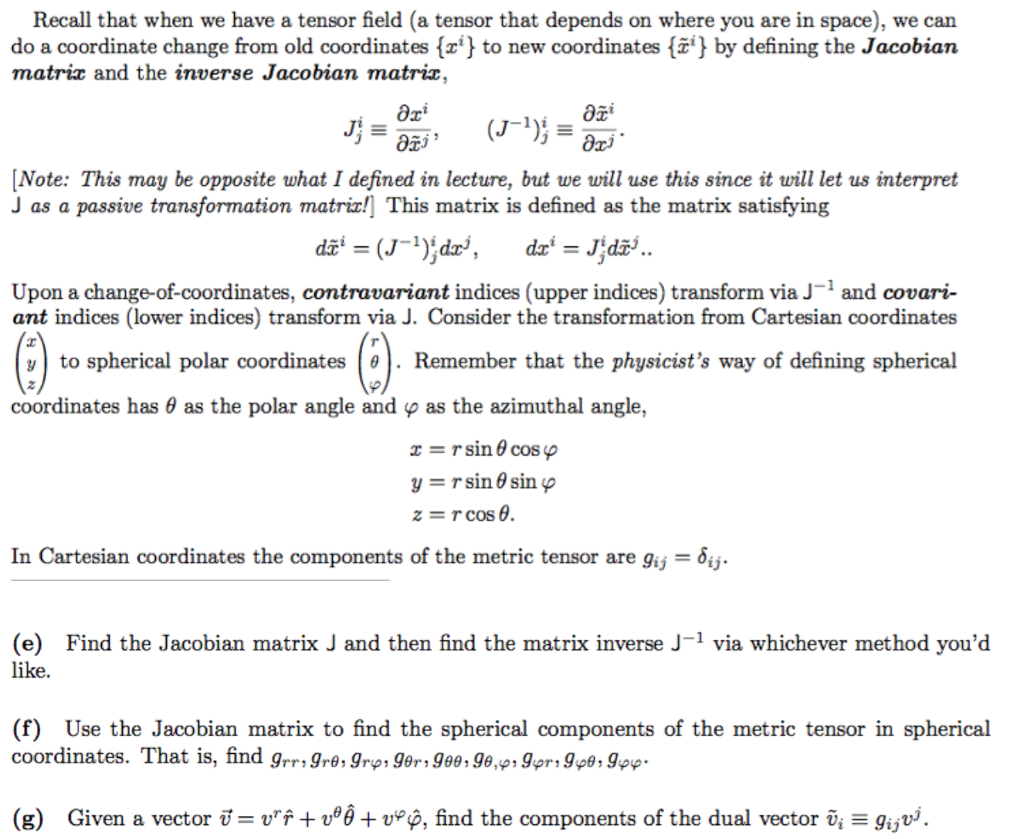 Problem 9 1 Tensors And Transformations In This