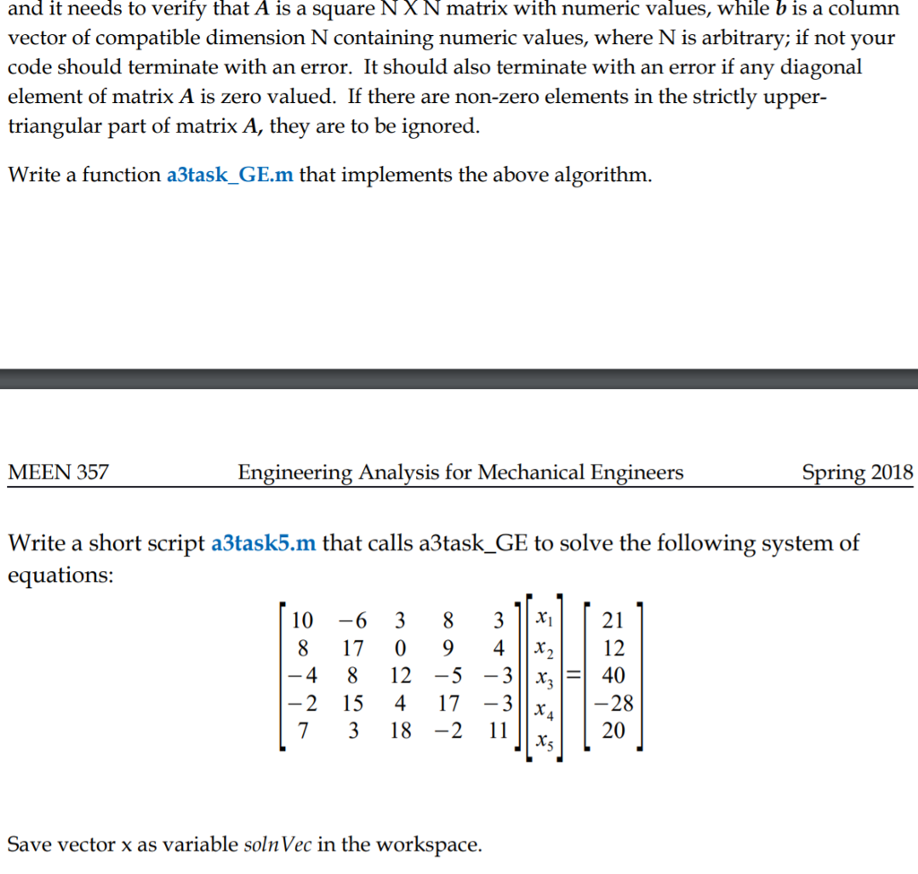 Solved Task 5: Create a Function for solving systems of | Chegg.com Solved Task 5: Create a Function for solving systems of | Chegg.com
