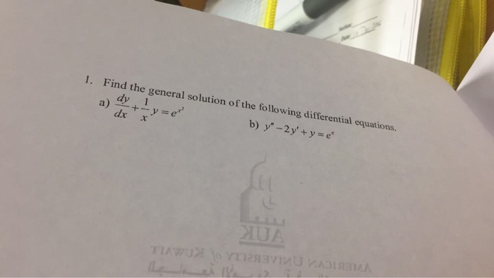 Solved Find the general solution of the following | Chegg.com