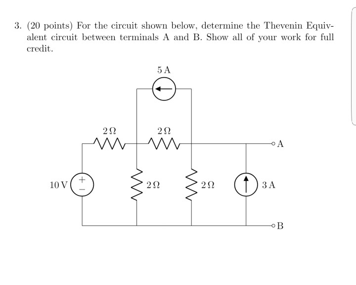 Solved 3. (20 points) For the circuit shown below, determine | Chegg.com
