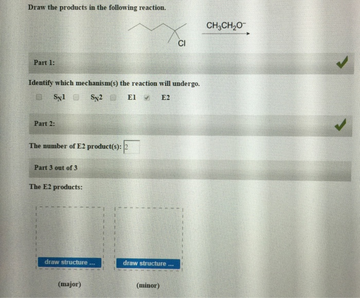Solved Draw The Products In The Following Reaction
