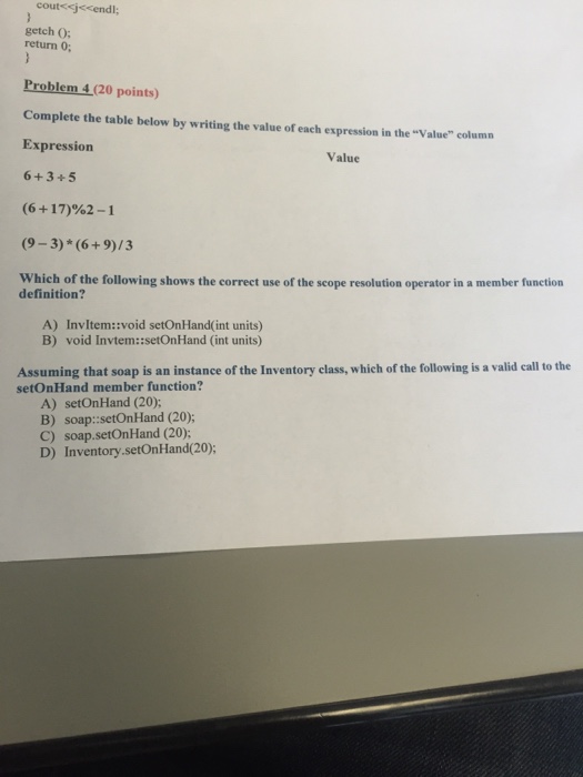 Solved Complete the table below by writing the value of each | Chegg.com