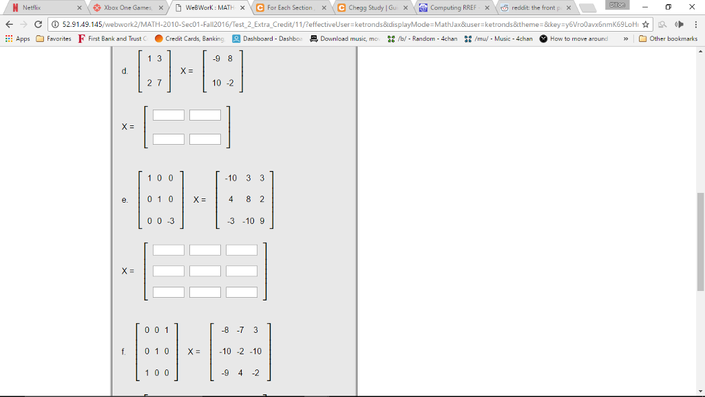 Solved For each section, find the matrix X solving the | Chegg.com