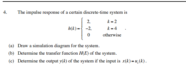 Solved The impulse response of a certain discrete-time | Chegg.com