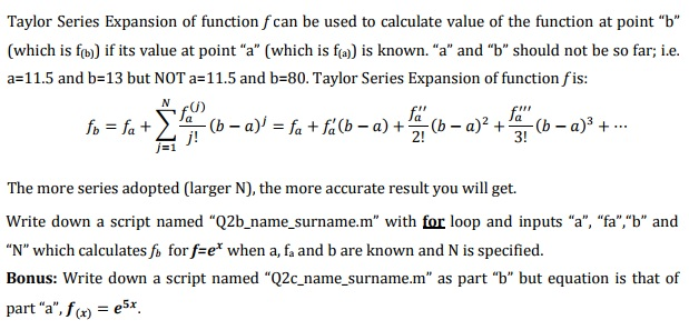 Solved Taylor Series Expansion of function f can be used to | Chegg.com