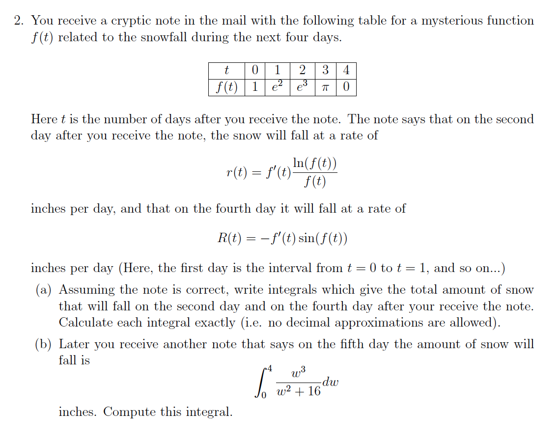Solved 2. You receive a cryptic note in the mail with the | Chegg.com