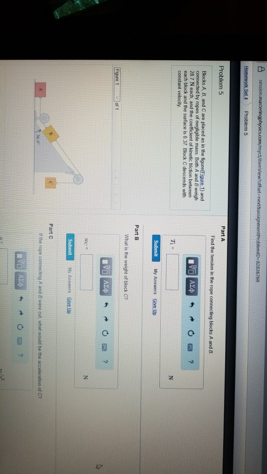 Solved emlD-82836769 Part A Problem 5 Find the tension in | Chegg.com