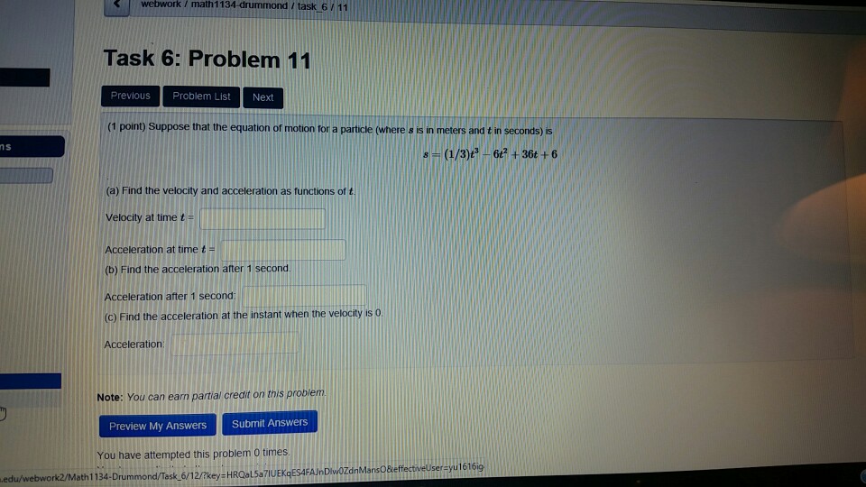 Solved webwork /math1134-drummond / task 6/11 Task 6: | Chegg.com
