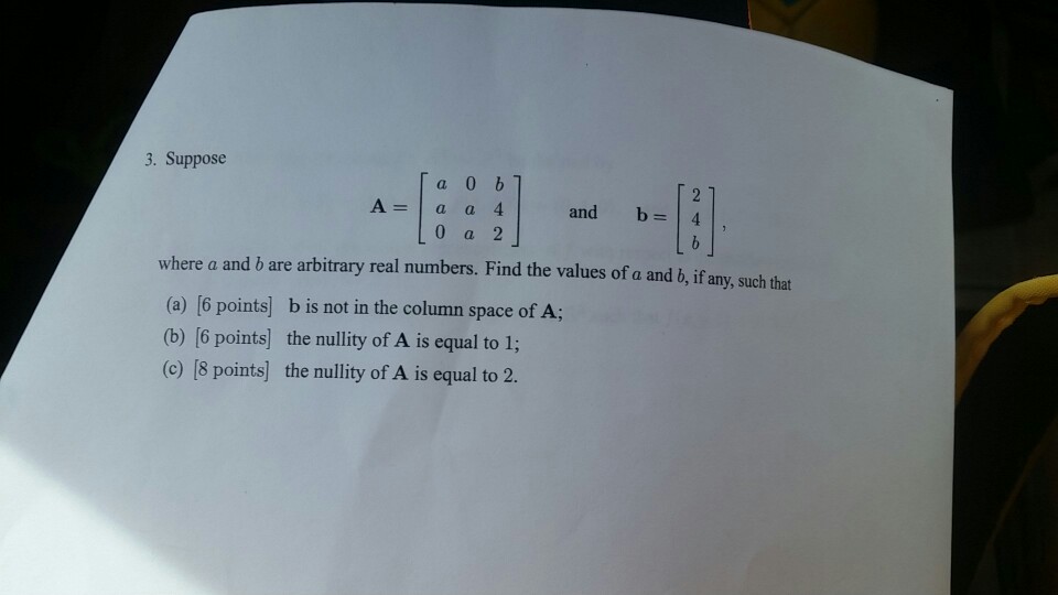 Solved where a and b are rbitrary real numbers. find the | Chegg.com