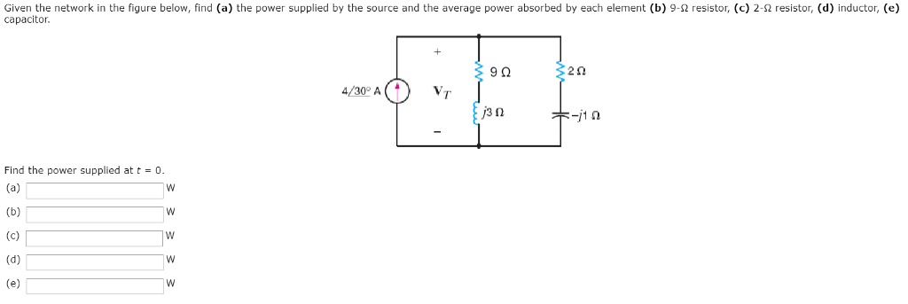 Solved Given the network in the figure below, find (a) the | Chegg.com
