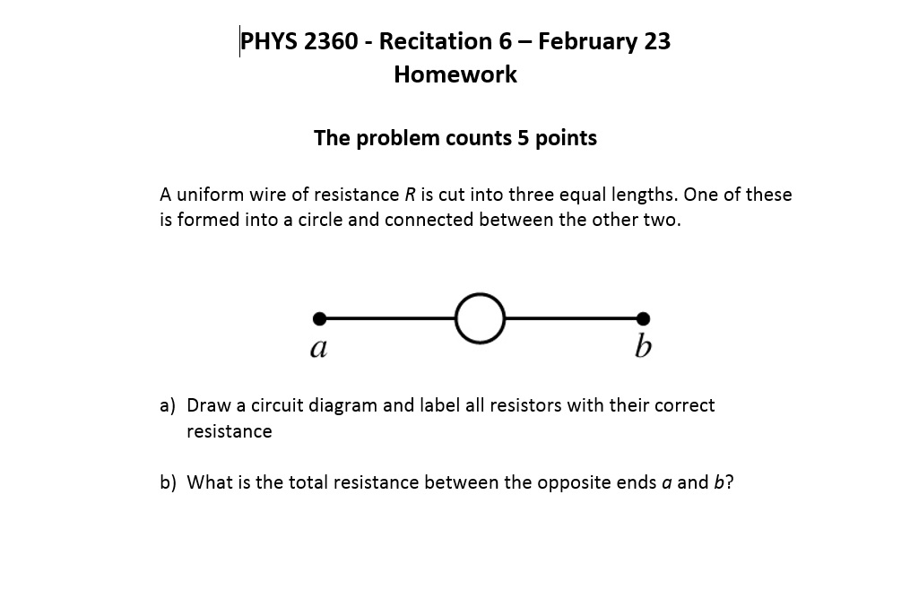 Solved A uniform wire of resistance R is cut into three | Chegg.com