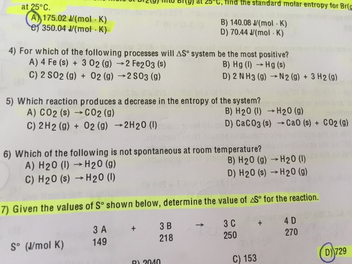 Solved For which of the following processes will delta S | Chegg.com