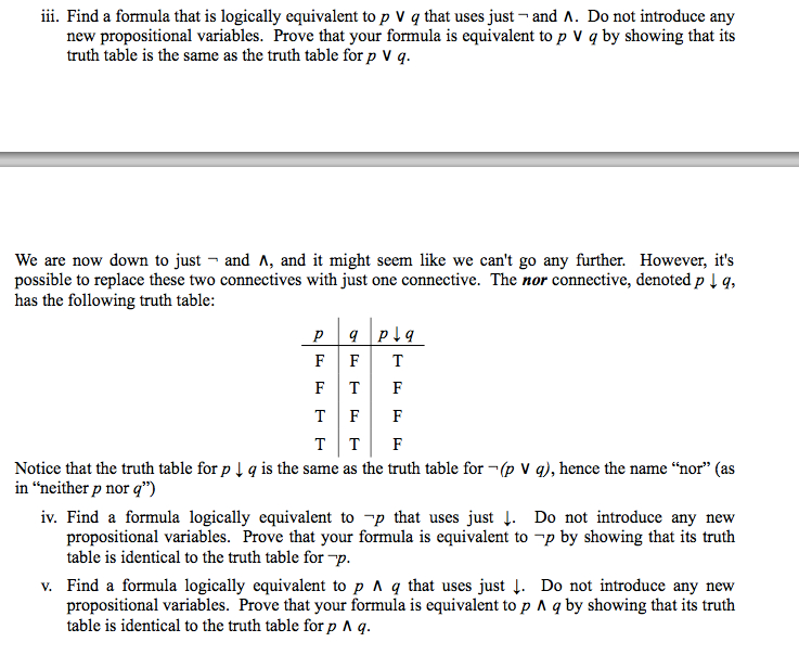 Solved Find A Formula That Is Logically Equivalent Top V Q