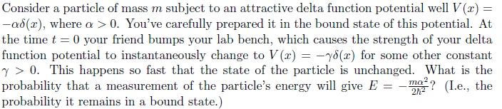 Consider a particle of mass m subject to an | Chegg.com