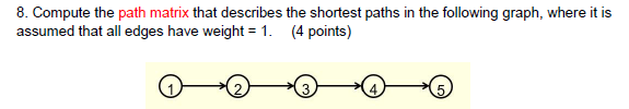 Solved Compute the path matrix that describes the shortest | Chegg.com