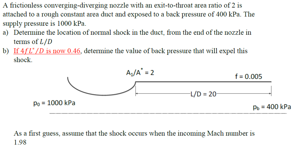 Solved A frictionless converging-diverging nozzle with an | Chegg.com