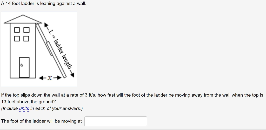 Solved A 14 foot ladder is leaning against a wall. If the | Chegg.com