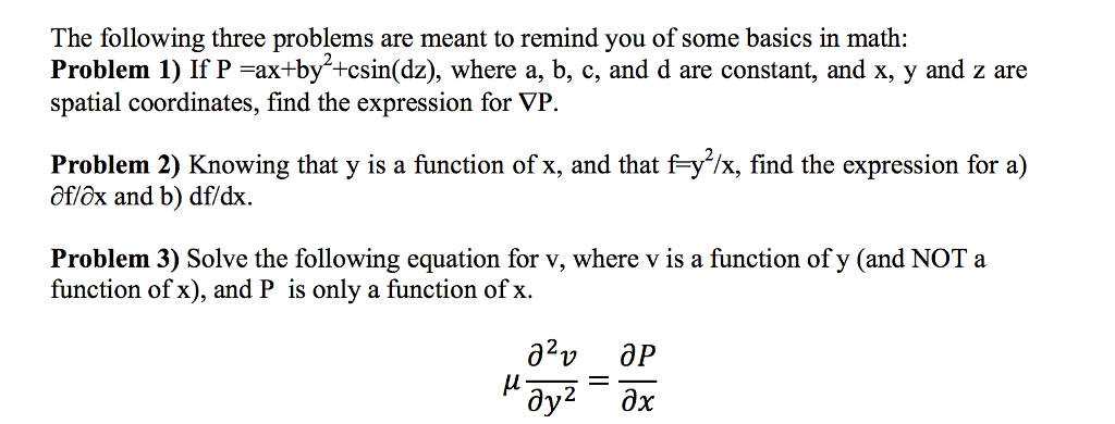 Solved The following three problems are meant to remind you | Chegg.com