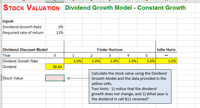 Solved Calculate the stock value using the Dividend Stock | Chegg.com