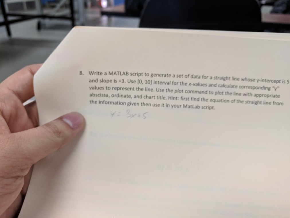 Solved 8. Write a MATLAB script to generate a set of data | Chegg.com