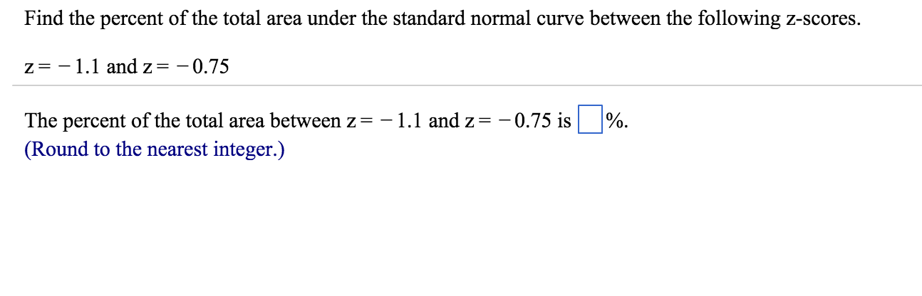Solved Find the percent of the total area under the standard | Chegg.com