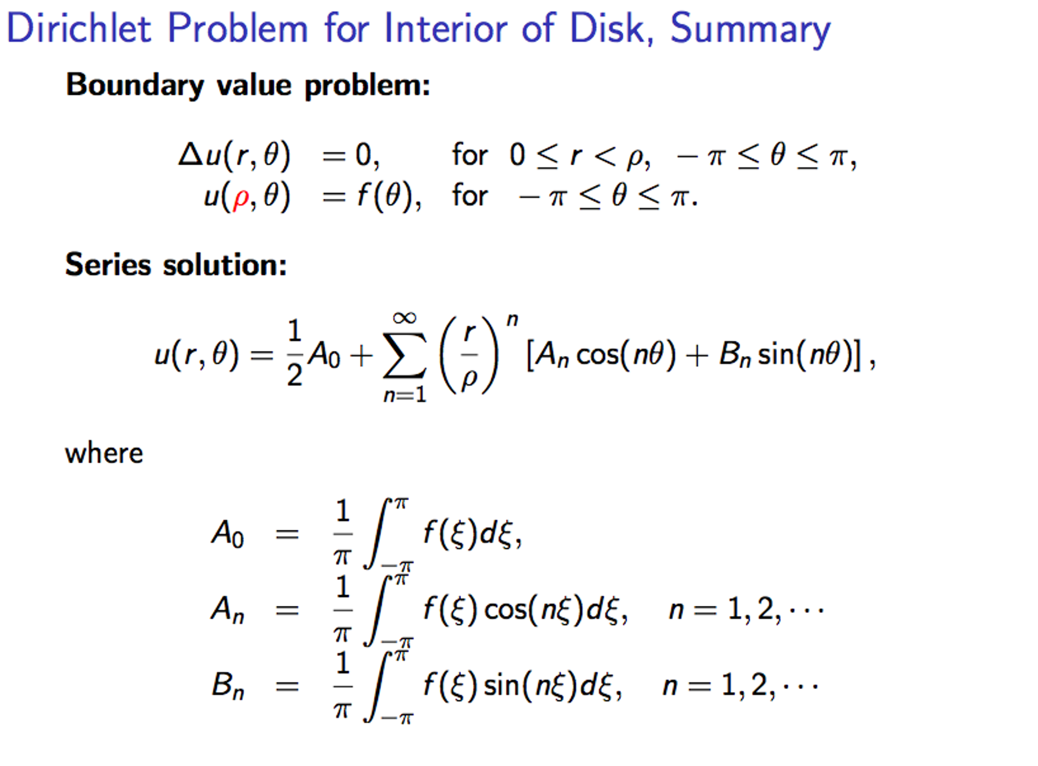 Solved Solve the following Dirichlet problem of a disk in | Chegg.com Solved Solve the following Dirichlet problem of a disk in | Chegg.com