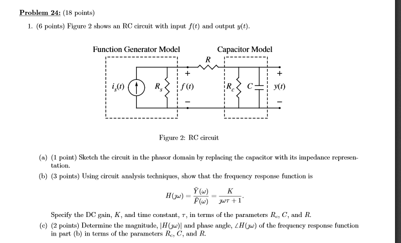 Solved Figure 2 shows an RC circuit with input f(t) and | Chegg.com