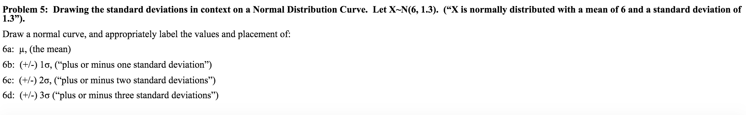 Solved Drawing the standard deviations in context on a | Chegg.com