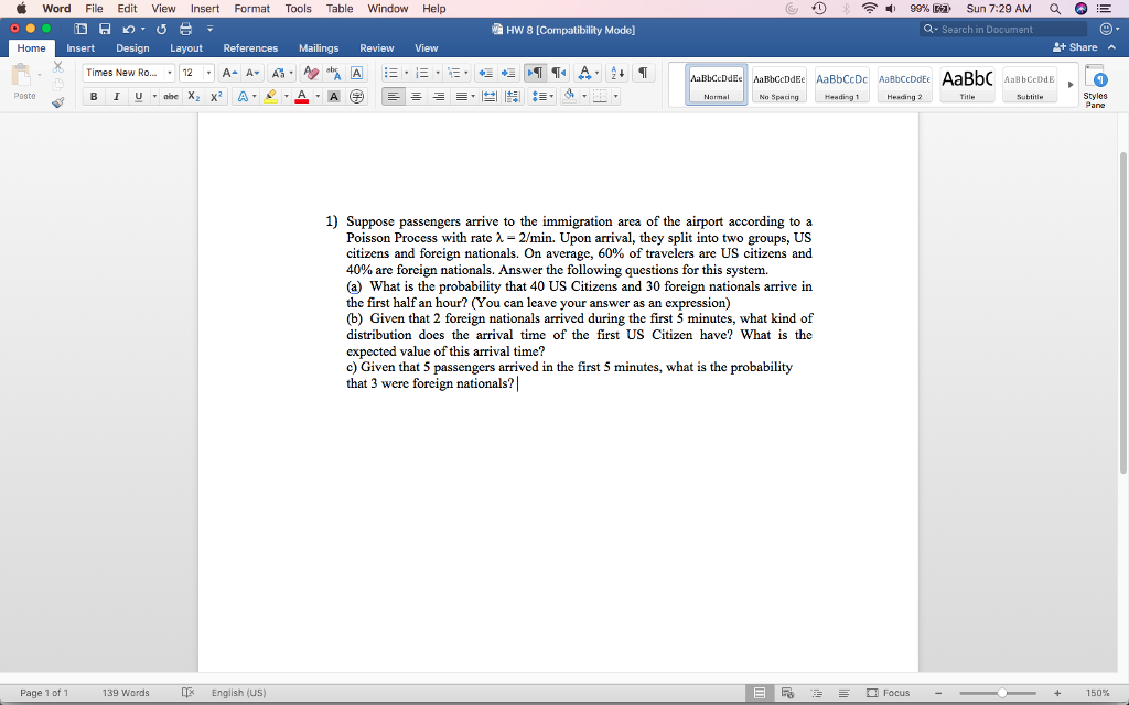 Solved Word File Edit View Insert Format Tools Table Window | Chegg.com